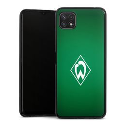 DeinDesign Galaxy A22 5G Handy Slim Case extra d&uuml;nn Silikon Handyh&uuml;lle schwarz H&uuml;lle Merchandise Sv Werder Bremen Logo Silikon Slim Case