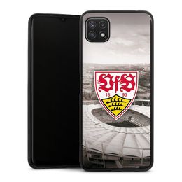 DeinDesign Galaxy A22 5G Handy Slim Case extra d&uuml;nn Silikon Handyh&uuml;lle schwarz H&uuml;lle Official Licensed Product Vfb Stuttgart Stadium Silikon Slim Case