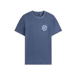 Tommy Jeans Shirt 'NOVELTY FAIR' male size 4XL marine blue / Aqua / Orange / Pink
