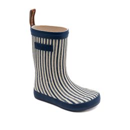 bisgaard M&auml;dchen Gummistiefel "barefoot high rubber", Gr. 30, blau, Naturkautschuk, gestreift, Schuhe, Regenstiefel f&uuml;r Kinder, Gr&ouml;&szlig;enschablone zum