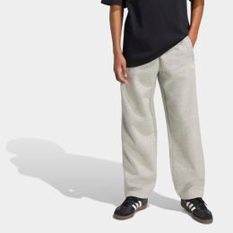 M&auml;dchen Sporthose "FLEECE, BEINABSCHL&Uuml;SSE OHNE SAUM", grau, Gr. 128, adidas originals, Obermaterial: 70% Baumwolle, 30% Polyester, Hosen