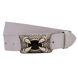 AnnaMatoni Damen Lederg&uuml;rtel "AnnaMatoni AnnaMatoni Damen Lederg&uuml;rtel 3,5 cm breit Echtleder", wei&szlig;, Gr. 95, 100% Leder, G&uuml;rtel