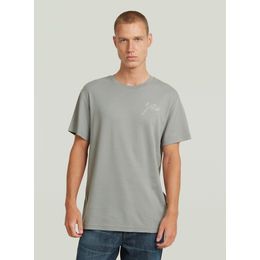 G-Star Raw G-STAR Herren T-Shirt "G-Script T-Shirt", grau, Gr. S, Obermaterial: 100% Baumwolle, Shirts
