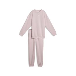 Puma M&auml;dchen Trainingsanzug "LOUNGEWEAR OVERSIZED SWEAT SUIT FL G", rosa, Gr. 128, unifarben, Fleece, Obermaterial: 66% Baumwolle, 34% Polyester,