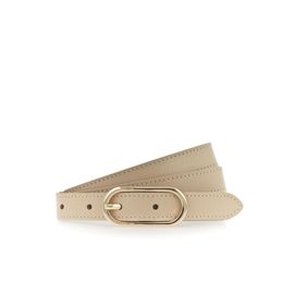 Tamaris Damen Lederg&uuml;rtel ""Claudia Gold"", beige, Gr. 95, unifarben, Rindsleder, G&uuml;rtel, mit schmaler Schlie&szlig;e, 2 cm breit, aus Rindsleder, unifarben