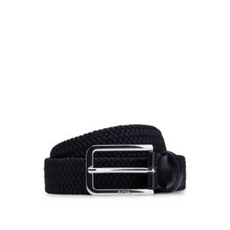 BOSS Herren Flechtg&uuml;rtel "Clorio", blau, Gr. 100, unifarben, Kunstfaser, G&uuml;rtel, mit BOSS Logo-Schriftzug auf der Schlie&szlig;e und Leder-Schlaufe