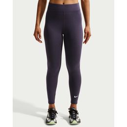 Nike Sportswear Damen Leggings "W NSW NK CLSC HR 7/8 TIGHT LBR", lila, Gr. XXL, Obermaterial: 47% Baumwolle, 41% Polyester, 12% Elasthan, Hosen, 7/8