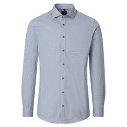 Venti Herren Businesshemd "Venti Businesshemd Langarm Print", blau, Gr. 40, bedruckt, 97% Baumwolle, 3% Elasthan, Hemden