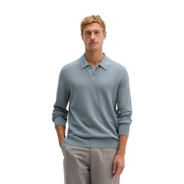 Marc O'Polo MARC O'POLO Herren Langarm-Poloshirt "aus reiner Bio-Baumwolle", blau, Gr. L, unifarben, Obermaterial: 100% Baumwolle, Shirts