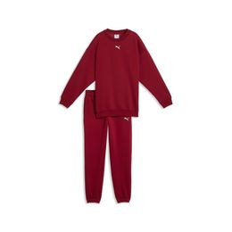 Puma M&auml;dchen Trainingsanzug "LOUNGEWEAR OVERSIZED SWEAT SUIT FL G", rot, Gr. 164, unifarben, Fleece, Obermaterial: 66% Baumwolle, 34% Polyester,