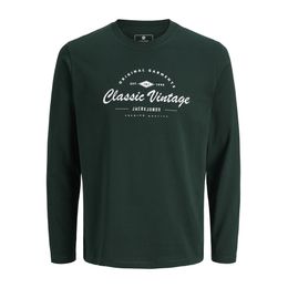 Jack & Jones Kinder Langarmshirt "JPRBLUZANDER LS TEE FST JNR", gr&uuml;n, Gr. 164, JACK & JONES JUNIOR, bedruckt, Single Jersey, Obermaterial: 100% Baumwolle, Shirts,