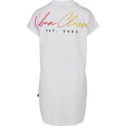 Urban Classics Damen A-Linien-Kleid "Urban Classics Damen Ladies Rainbow Tee Dress", wei&szlig;, Gr. S, 100% Baumwolle, Kleider