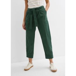 bonprix Damen Cargohose, gr&uuml;n, Gr. 54, Obermaterial: 100% Baumwolle, Hosen, Loose Fit, mit Bindeg&uuml;rtel, aus Baumwolle, in verschiedenen Gr&ouml;&szlig;en