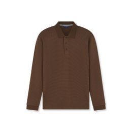 OLYMP Herren Poloshirt "OLYMP Casual Wirk, Polo langarm"braun, Gr. XL, 89% Baumwolle, 11% Polyester, Shirts