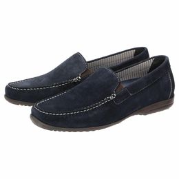 Sioux Herren Slipper "Giumelo-700-H", Gr. 44,5, blau, Obermaterial: 100% Kalbsveloursleder CAVL. 100% Gummi rubber., Schuhe
