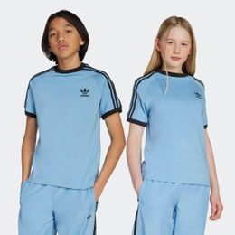 M&auml;dchen T-Shirt "ADICOLOR 3-STREIFEN KIDS", blau, Gr. 134, adidas originals, Obermaterial: 100% Baumwolle, Shirts, sportlicher Stil, mit kurzen