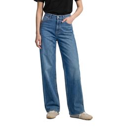 Marc O'Polo Damen Weite Jeans "aus leichter Bio-Baumwoll-Qualit&auml;t", blau, Gr. 35, MARC O'POLO DENIM, unifarben, Obermaterial: 98% Baumwolle, 2% Elasthan, Jeans