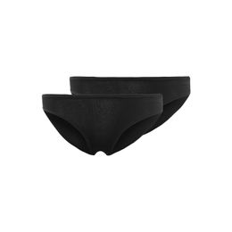 Skiny Damen Slip "Slip Advantage Cotton Stretch Bikini Briefs 2er Pack", Gr. XXL, schwarz, Obermaterial: 95% Baumwolle CO. 5% Elasthan EL., Unterhosen