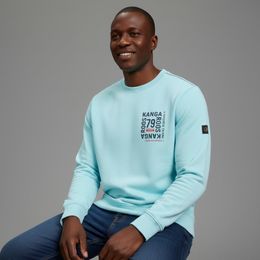 Kangaroos Herren Sweatshirt, blau, Gr. M, angeraute Sweatware, Obermaterial: 80% Baumwolle, 20% Polyester, Sweatshirts, aus angerauter Sweatware, mit
