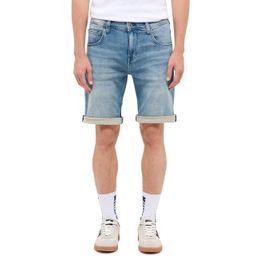 Mustang Herren Regular-fit-Jeans "Herren Style Chicago Shorts", blau, Gr. 36, unifarben, Denim/Jeans, 98% Baumwolle, 2% Elasthan, Jeans