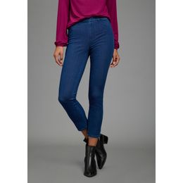 Arizona Damen Jeansjeggings "im 4 Way Stretch, Quer- und L&auml;ngselastisch, 7/8", blau, Gr. 48, unifarben, Denim/Jeans, Obermaterial: 57% Baumwolle, 31%