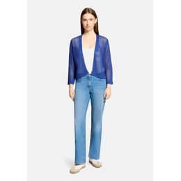 Betty Barclay Damen Strickjacke "Damen mit Lochmuster", blau, Basic, Gr. 40, Strick, Obermaterial: 100% Polyacryl, Strickjacken