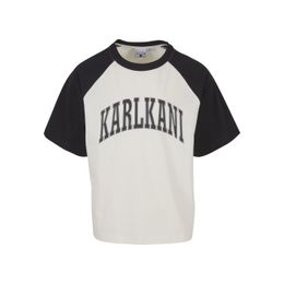 Karl Kani Herren T-Shirt "Karl Kani Sport College Boxy Raglan T-Shirt", schwarz-wei&szlig;, Gr. XS, bedruckt, 100% Baumwolle, Shirts