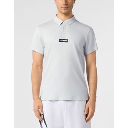Plein Sport Herren Poloshirt "Scratch"07, lightblau, Gr. M, Stoff: 37% Viskose, 30% Acryl, 28% Baumwolle, 5% Elasthan, Shirts