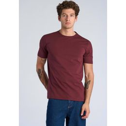 LINDBERGH Herren Kurzarmshirt "T-Shirt (Kurzarm) Relaxed Fit", rot, Gr. L, unifarben, Obermaterial: 95% Baumwolle, 5% Elasthan, Shirts