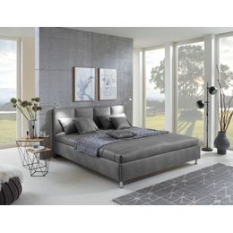 Polsterbett, B:210cm L:210cm, grau, Westfalia Schlafkomfort, Bezug 100% Polyester pflegeleicht, Polsterung: Polsterwatte, Material Gestell:
