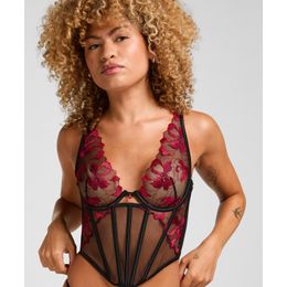 Hunkem&ouml;ller HUNKEM&Ouml;LLER Damen Bustier "Bustier Dahlia", Gr. 75, rot, 57% Polyamid, 33% Polyester, 10% Elasthan, BHs