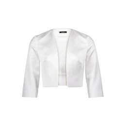 Vera Mont Damen Bolerojacke "Damen mit Kellerfalten", wei&szlig;, Gr. 48, Satin, Obermaterial: 96% Polyester, 4% Elasthan, Jacken