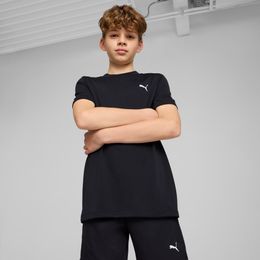 Puma Jungen T-Shirt "TAD ESS TEE B", blau, Gr. 164, unifarben, Jersey, Obermaterial: 100% Polyester, Shirts, ergonomische Schnitte, kurze &Auml;rmel,