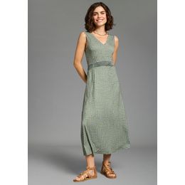 Laura Scott Damen Midikleidgr&uuml;n, gemustert, Gr. 44, gemustert, Jersey, Obermaterial: 95% Viskose, 5% Elasthan, Kleider, gemusterte Optik, aus Viskose