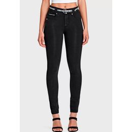 Freddy Damen Shapingleggings "NOW Skinny", schwarz, Gr. XL, Obermaterial: 98% Baumwolle, 2% Elasthan, Hosen, mit Lifting & Shaping Effekt