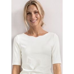 Street One Damen T-Shirt, wei&szlig;, Gr. 46, unifarben, Web, Obermaterial: 50% Baumwolle, 50% Modal. Futter: 100% Baumwolle, Shirts, in Unifarbe