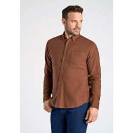 Bison Herren Langarmhemd "Freizeithemd (Langarm) Regular Fit", orange, Gr. XL, Obermaterial: 99% Baumwolle, 1% Elasthan, Hemden