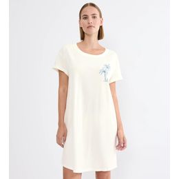 Triumph Damen Nachthemd "Nightdresses NDK X", Gr. 38silk wei&szlig;, Jersey, Obermaterial: 100% Baumwolle, Kleider, weich, atmungsaktiv, gerippter