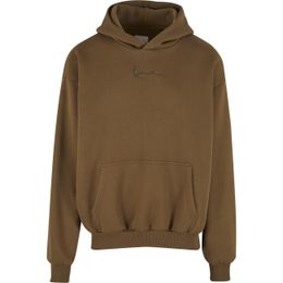 Karl Kani Herren Rundhalspullover "Karl Kani Small Signature Essential OS Hoodie", braun, Gr. M, mehrfarbig, 65% Baumwolle, 35% Polyester, Pullover