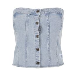 Karl Kani Damen T-Shirt "Karl Kani Damen KW242-025-1 Karl Kani OG Washed Corset Top", blau, Gr. L, unifarben, 99% Baumwolle, 1% Elasthan, Shirts