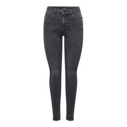 Only Damen Skinny-fit-Jeans "ONLPOWER MID WAIST SK PUSH UP AZ BOX", grau, Gr. XL, Denim/Jeans, Obermaterial: 92% Baumwolle, 6% Elastomultiester, 2%