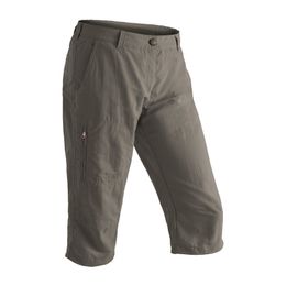 Maier Sports Damen Caprihose "Neckar", braun, Gr. 46, 100% Polyamid, Hosen, kurze Hose Damen, luftige Wanderhose, leichte Outdoorhose, Reg Fit