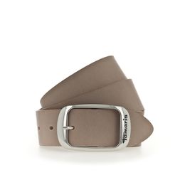 Tamaris Damen Lederg&uuml;rtel ""Carmen Silver"", grau, Gr. 110, unifarben, Rindsleder, G&uuml;rtel, aus Rindsleder, mit Doppelschlie&szlig;e, 4 cm breit