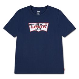 LEVI'S KIDS Jungen T-Shirt "LVB SKATE BATWING TEE", blau, Gr. 4, bedruckt, Single Jersey, Obermaterial: 60% Baumwolle, 40% Polyester, Shirts, mit