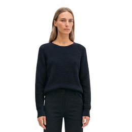 Marc O'Polo MARC O'POLO Damen Strickpullover "aus Heavy-Weight-Organic-Cotton", blau, Gr. XXS, unifarben, Obermaterial: 100% Baumwolle, Pullover