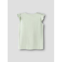 name it M&auml;dchen T-Shirt "NMFVAYANA CAPSL TOP"pale aqua print:pink flowers, Gr. 104, bedruckt, Jersey, Obermaterial: 95% Baumwolle, 5% Elasthan,