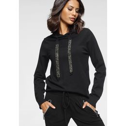 Laura Scott Damen Strickpullover, schwarz, Gr. 38, Glitzerstreifen, unifarben, Strick, Obermaterial: 50% Viskose, 28% Polyester, 22% Polyamid,