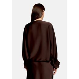 Vera Mont Damen Satinbluse "Damen mit Fledermaus&auml;rmeln", braun, Gr. 42, Satin, Obermaterial: 100% Polyester, Blusen