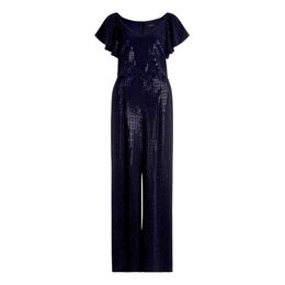 Vera Mont Damen Overall "Damen im Glitzer-Look", blau, Gr. 44, Obermaterial: 86% Polyamid, 9% Polyester, 5% Elasthan. Futter: 100% Polyester, Overalls