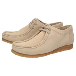 Sioux Damen Schn&uuml;rschuh "Grashopper-D-015", Gr. 44,5, beige, Obermaterial: 100% Kalbsveloursleder CAVL. 100% Naturkautschuk NaRubber., Schuhe